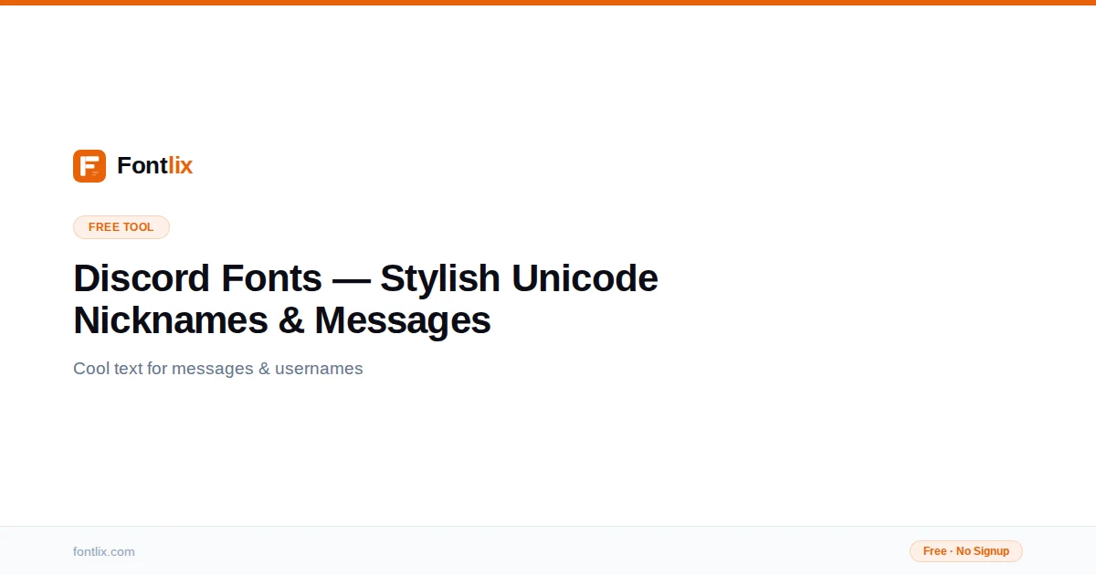 Discord Fonts — Unicode Styles for Discord Profiles | Fontlix